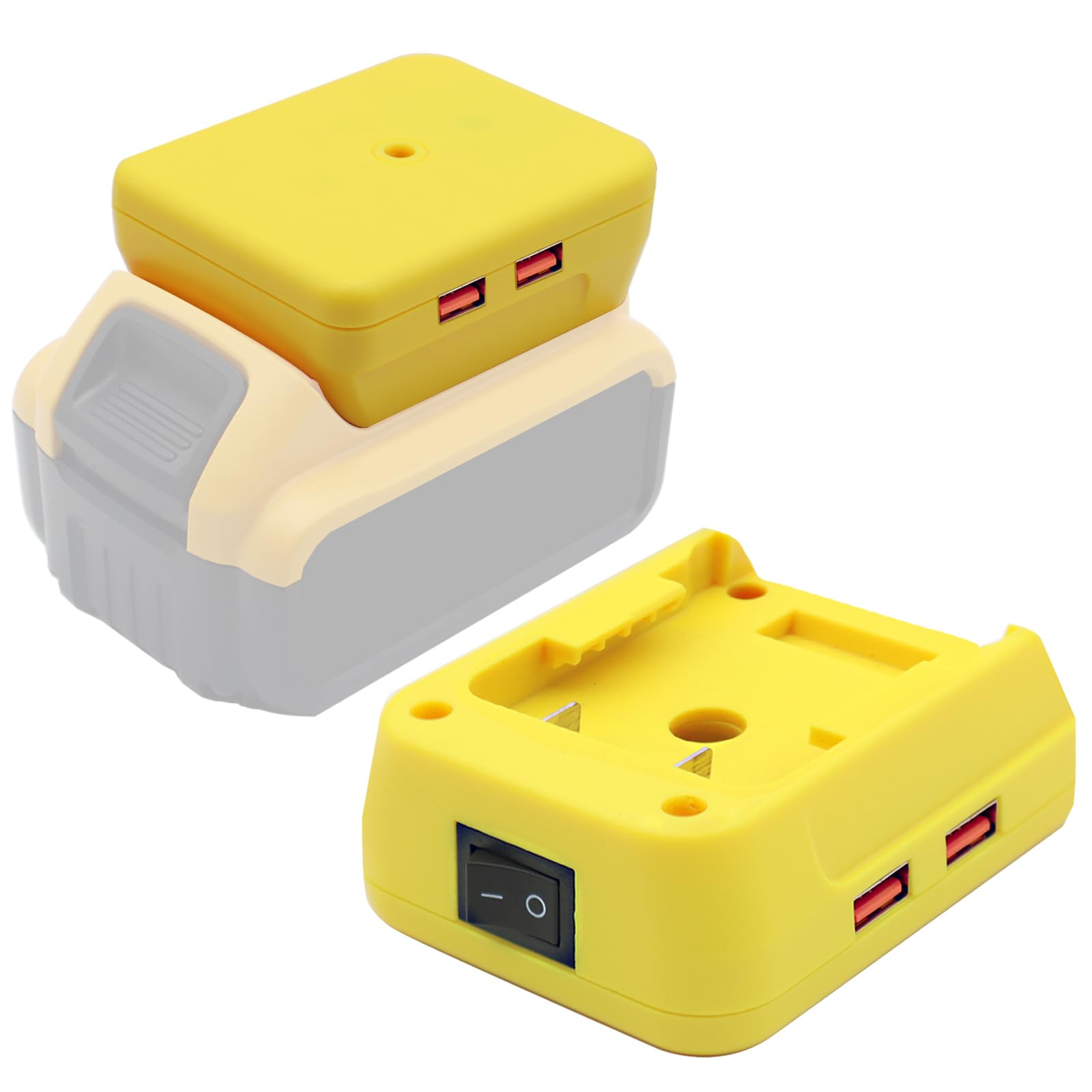 USB Battery Adapter Phone Charger Compatible with Dewalt 20v Max Battery Cordless Portable Battery Power Adapter Converter Connector Holder, Tool Only