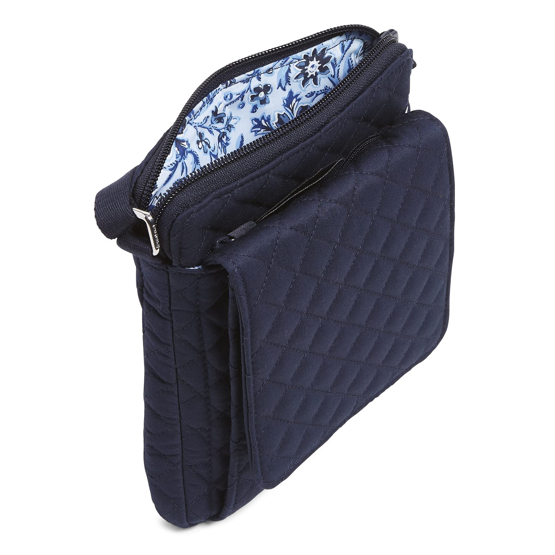 Vera Bradley Women's Cotton Mini Hipster Crossbody Purse With RFID Protection, True Navy, One Size