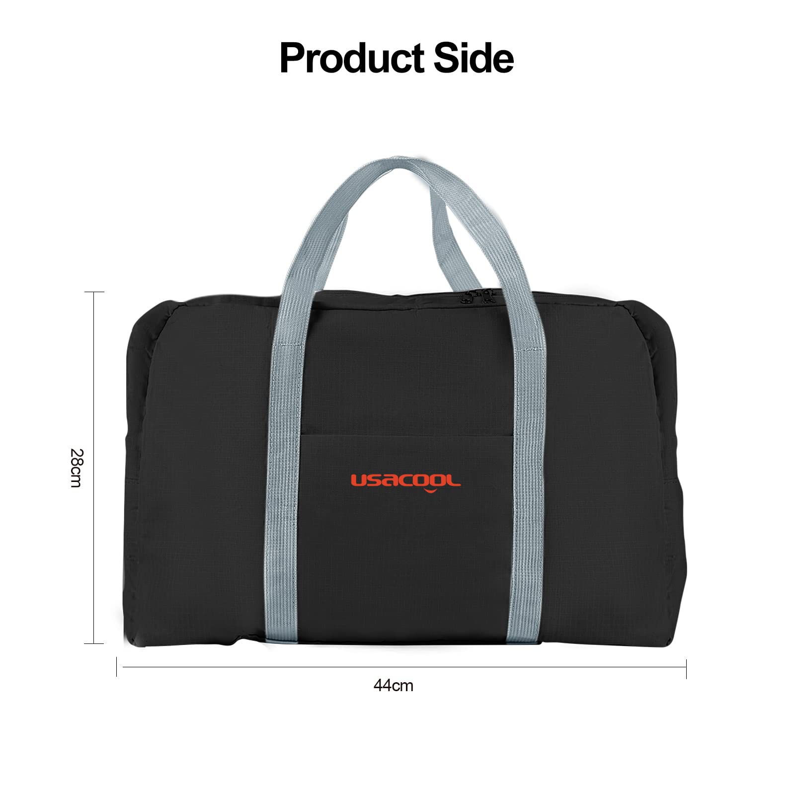 Travel Duffel Bag, Sports Tote Bag, Shoulder Weekender Overnight Bag for Women, Black