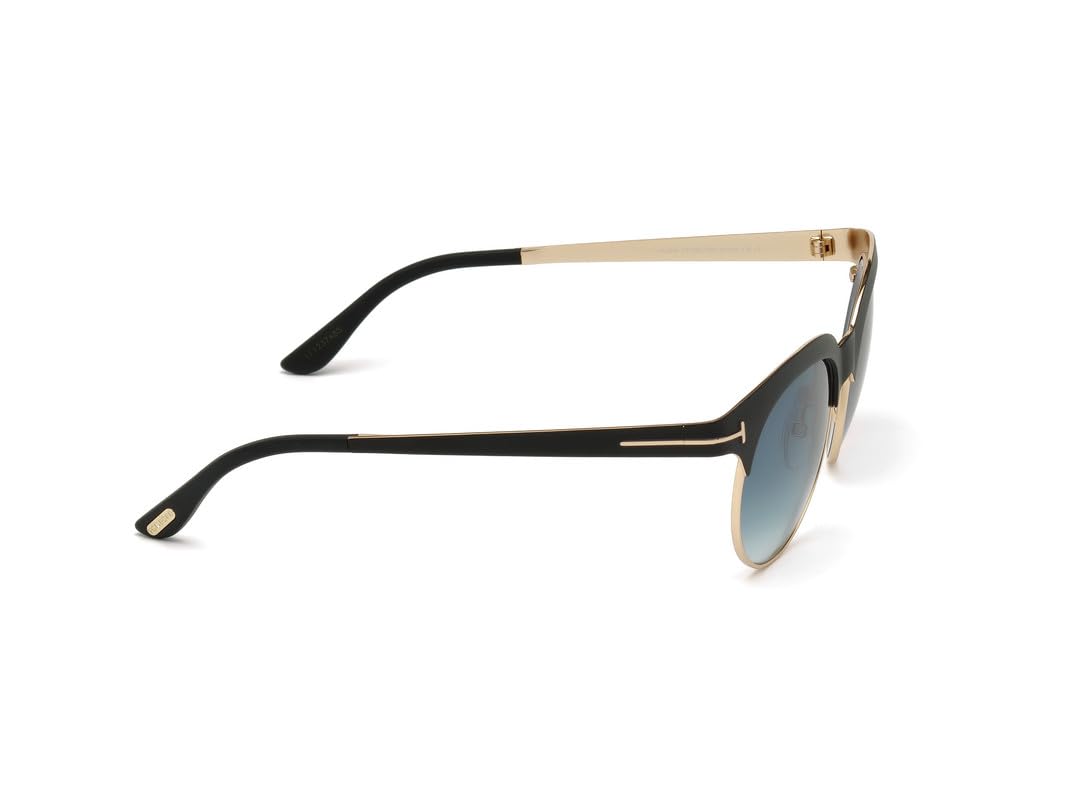 Tom Ford Oval Sunglasses TF438 Angela 05P Matte Black/Gold FT0438