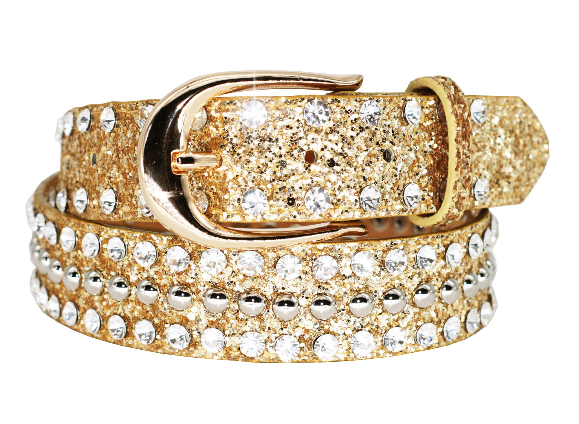 Sequin Belts for Women Rhinestone Jeweled Belts Black Silver Gold