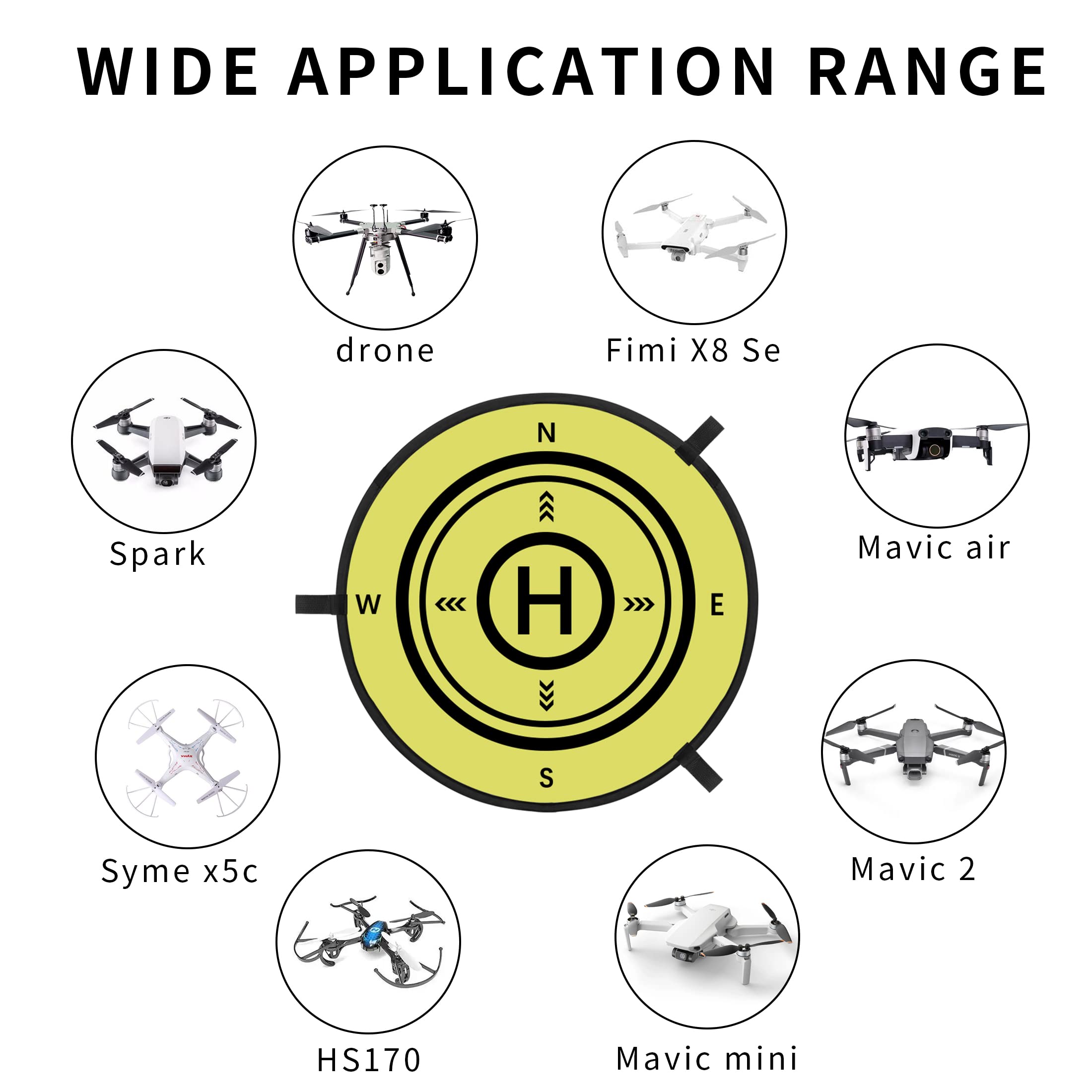 YAODHAOD Drone Landing Pad,54CM (21in)Universal Portable Luminous Waterproof Foldable Helipad for DJI Air 2S/Mavic Mini 2/Mavic Air 2/Mavic 2 Pro/Zoom/FIMI X8SE/DJI FPV Drone