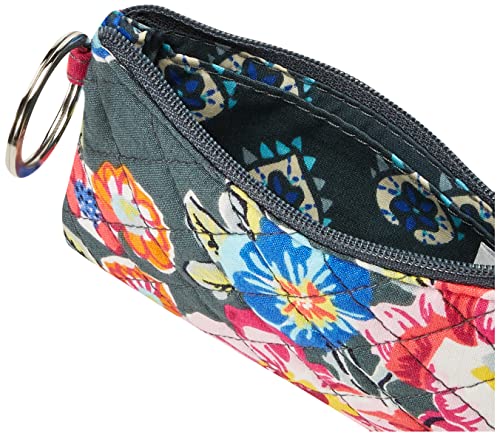 Vera Bradley Women's Cotton Zip ID Case Wallet, Pretty Posies, One Size