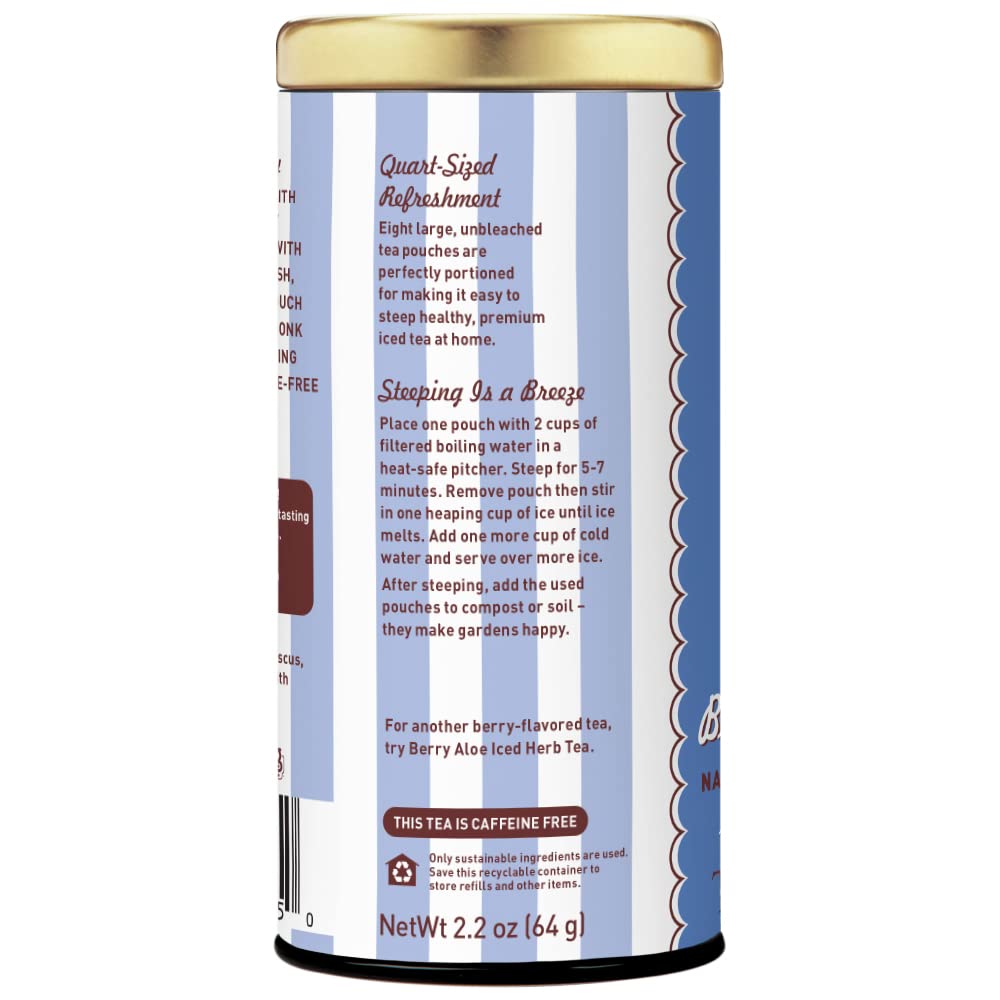 The Republic of Tea - Blueberry Hibiscus Iced Tea, 8 Tea Bags, Herbal Tea, Caffeine Free