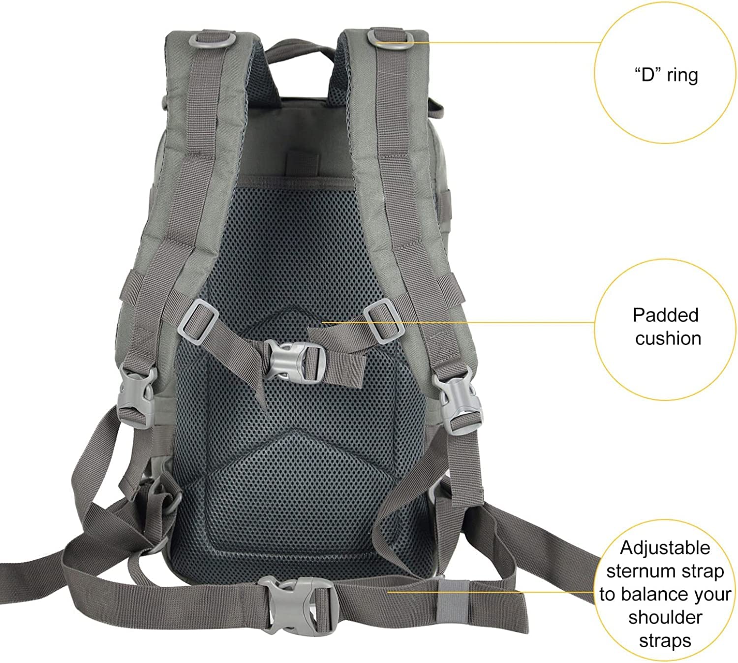 Small Military Tactical Backpack Molle Army Assault Rucksack Pack Bug Out Bag