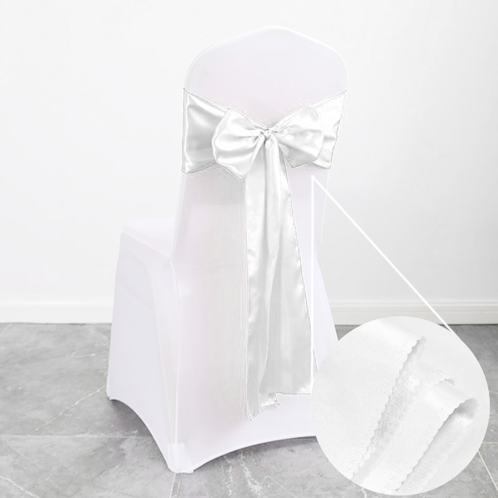WISPET 5 Pack White Table Runner, 12 x 108 Inches Long Satin Silk Table Runner, White Fabric Table Runner for Halloween Thanksgiving Christmas Wedding Birthday Party Decoration