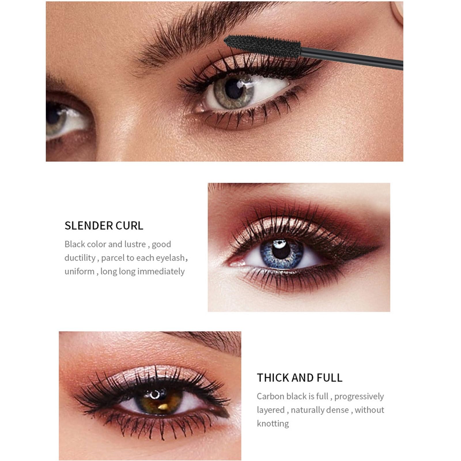 Yanquina Mascara, 4D Waterproof And Sweat Proof Mascara-Super Long Luxurious Mascara, 4D Long Curling Hold Makeup Mascara, 4D Stereo Lengthening Mascara, Instant Volumizing Mascara ( Color : 2pcs )