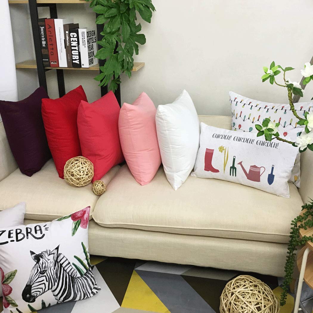 Thmyo 4-Pack 100% Cotton Comfortable Solid Decorative Throw Pillow Case Square Cushion Cover Pillowcase Sublimation Blank Christmas DIY Throw Pillow Covers for Couch Sofa(18x18 inch/ 45x45cm,Red)