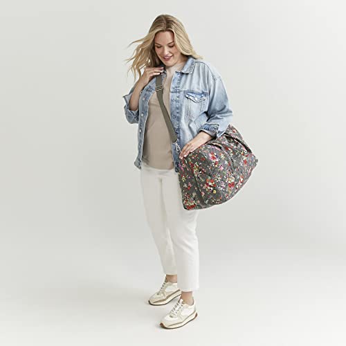 Vera Bradley Women's Cotton Lay Flat Travel Duffle Bag, Sunflowers, One Size