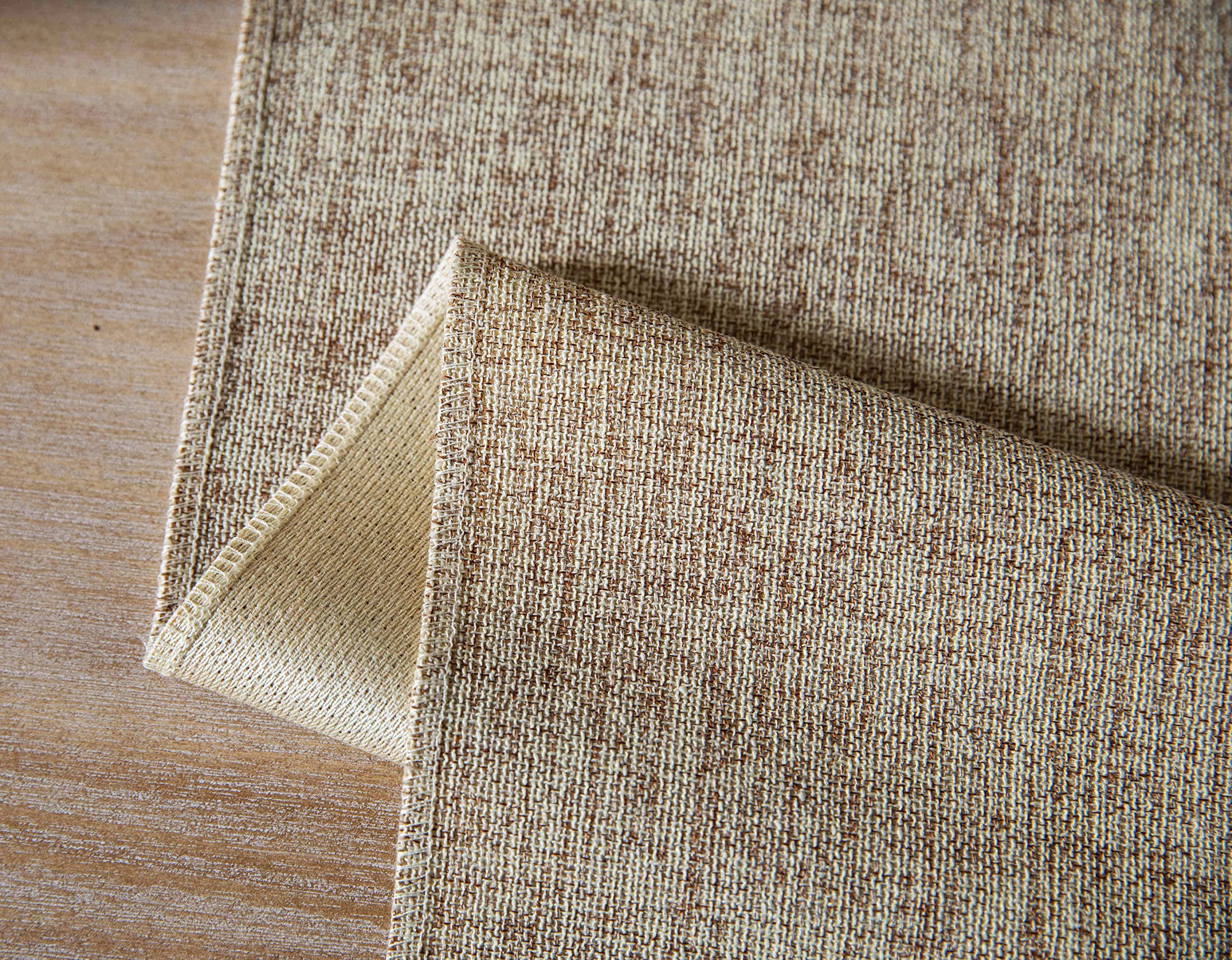 ZeeMart Beige Table Runners 90 Inches Long, Burlap Linen Style Rustic Farmhouse Table Runner, Long Boho Dining Table Runner, 13x90 Inches, Oatmeal Beige