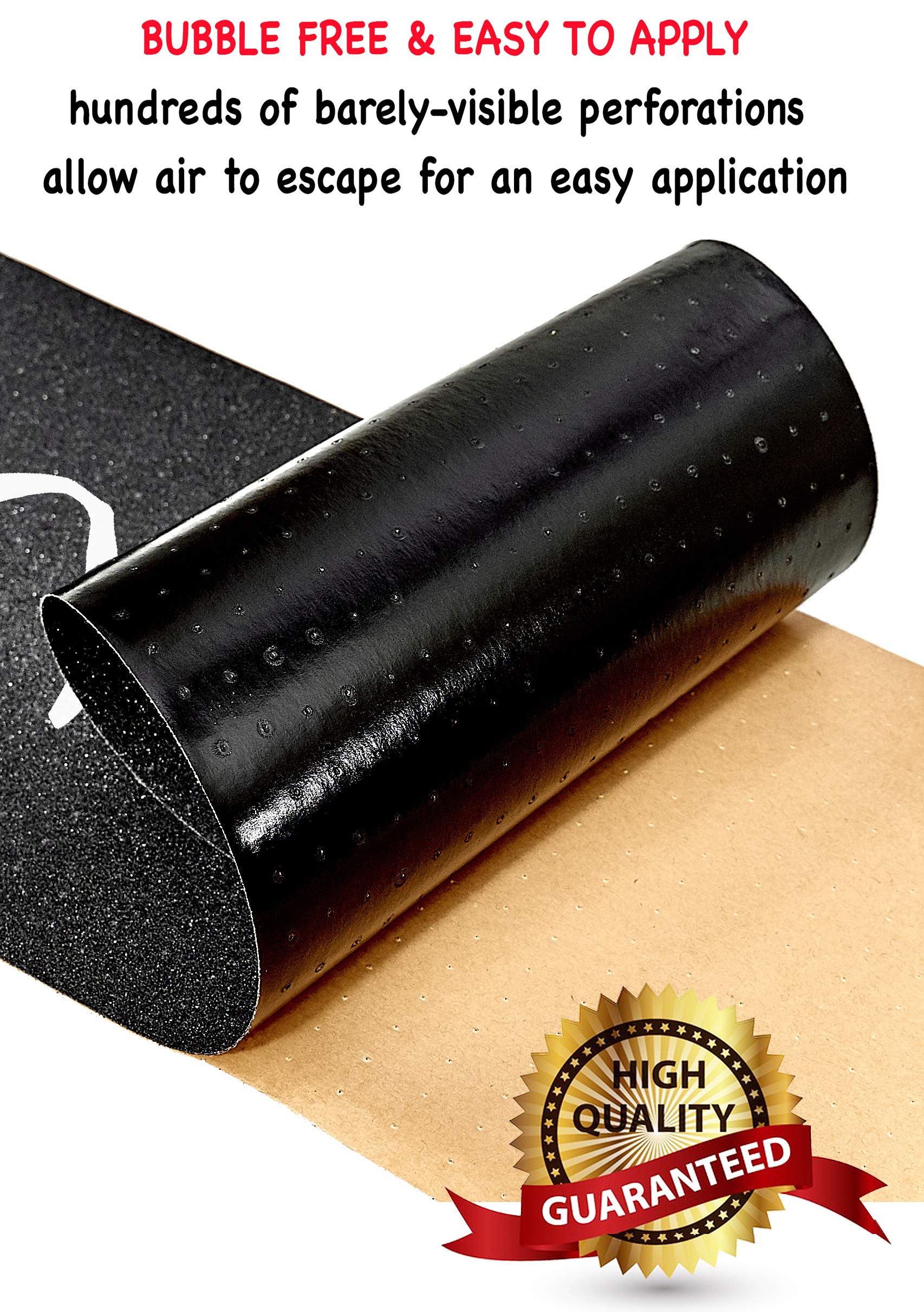 Trouble 9" x 33" Skateboard Grip Tape Sheet Bubble Free Skateboard Griptape Black (SB8)