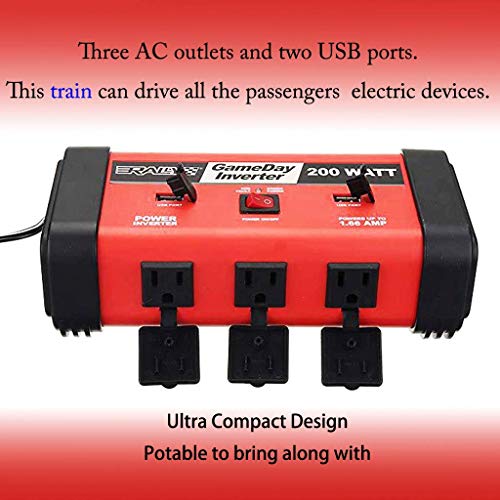 Supcool 200W Car Power Inverter DC 12V to 110V AC with 2 USB Car Charger Adapter