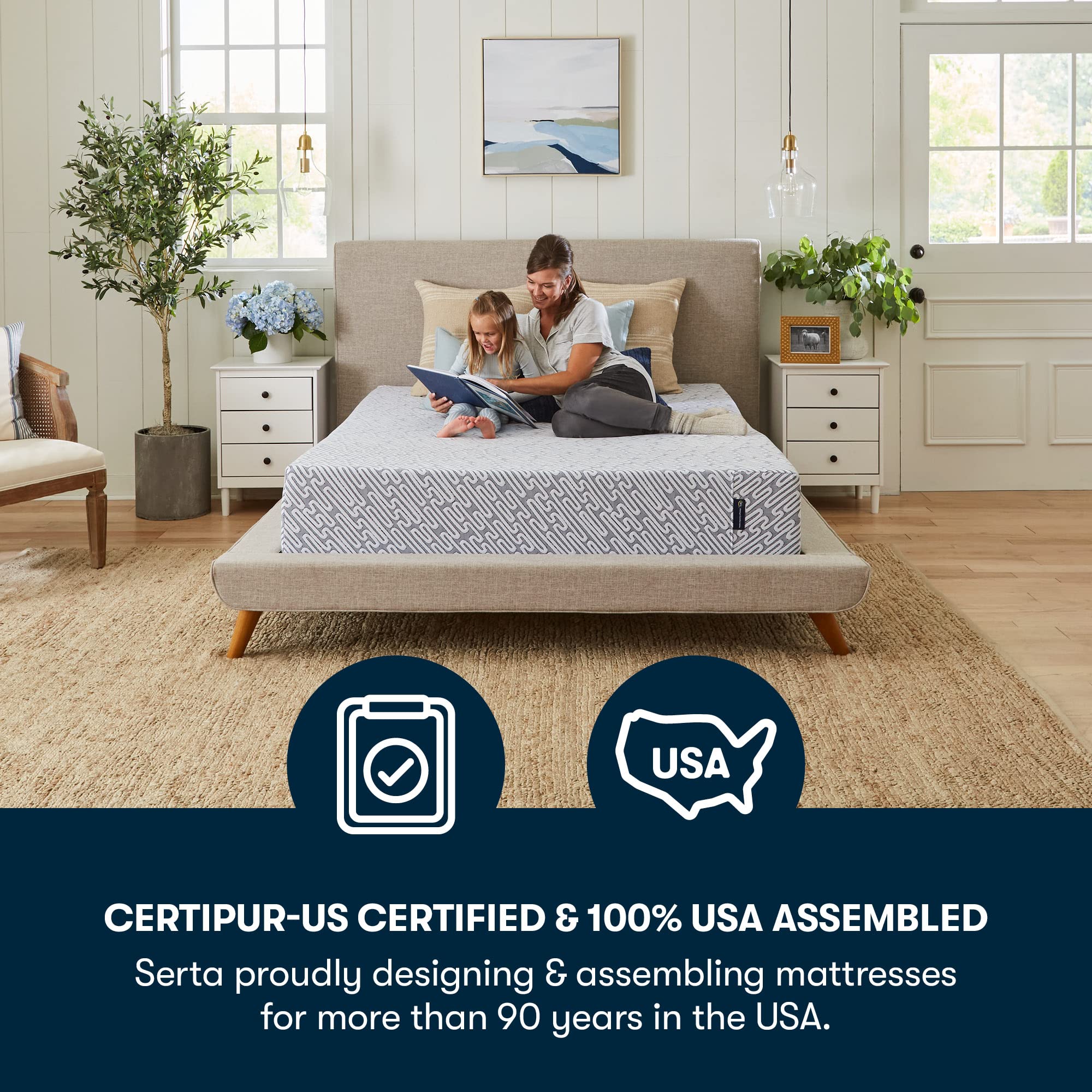 Serta - 11 inch Amazon Exclusive Cooling Gel Memory Foam Mattress, Queen Size, Firm, Supportive, CertiPur-US Certified, 100-Night Trial - Restored Rest