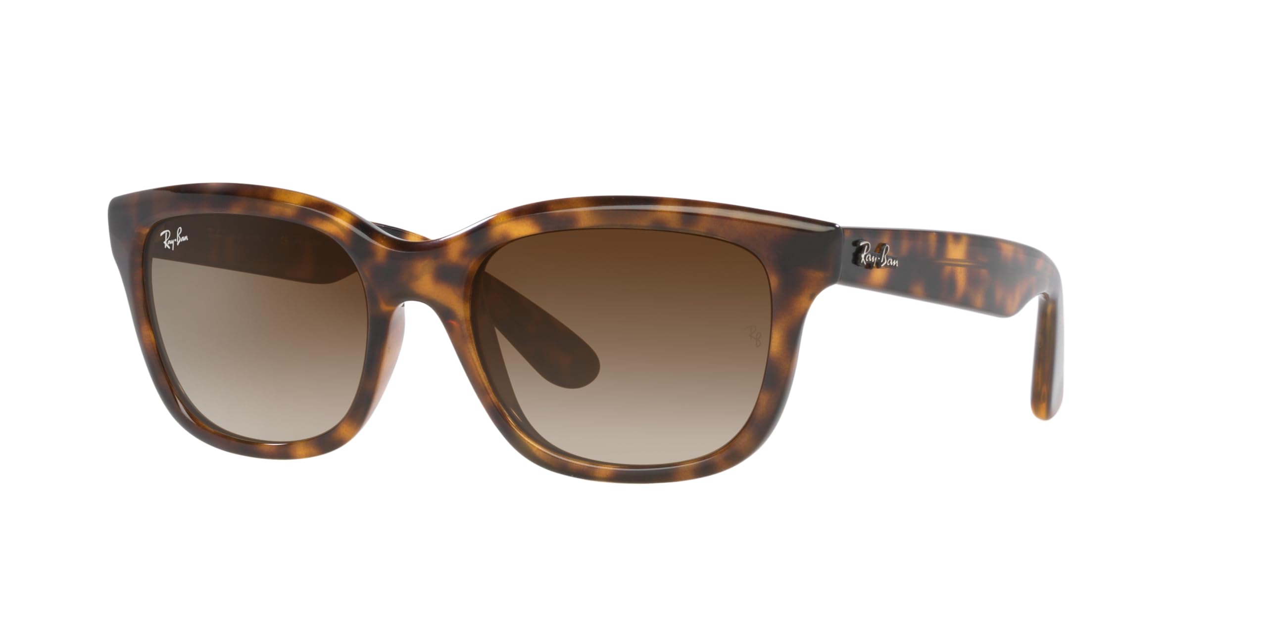 Ray-Ban RB4159 Polarized Square Sunglasses, Light Havana Frame/CRYstal Brown Lens, 55 mm