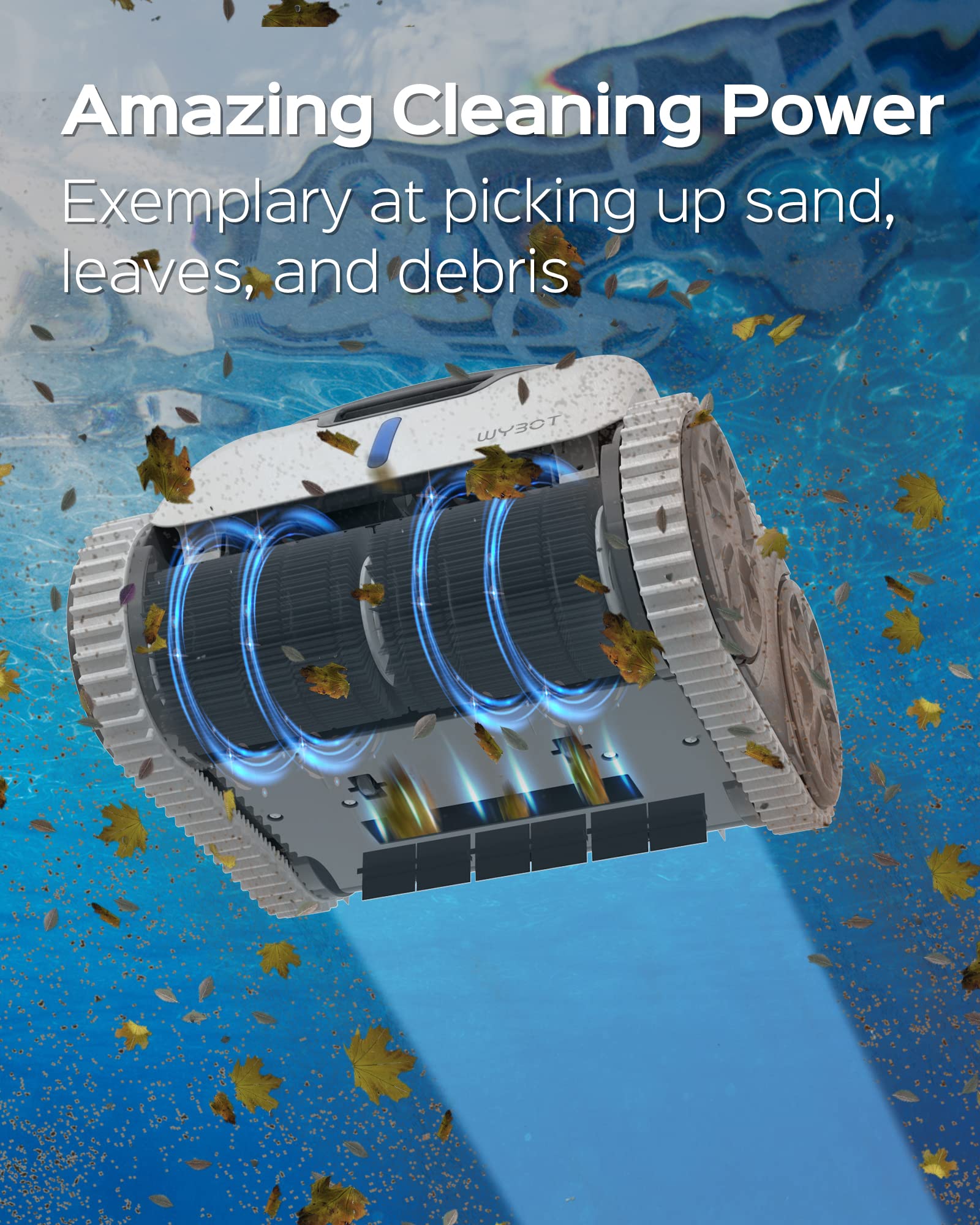 WYBOT The First Wall Climbing Robotic Pool Cleaner with APP, Excellent Suction Power & (2023 Upgraded) WYBOT Cordless Pool Vacuum with Telescopic Pole, Handheld Rechargeable Pool Cleaner