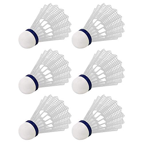 Wish Airflow 6000 Badminton Tournament Shuttlecocks – 6 Pack Tube of Durable Nylon Shuttlecocks with Cork Tips – Badminton Birdies for Indoor and Outdoor Play, White