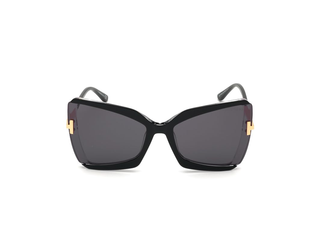 Tom Ford FT0766 03A Black FT0766 Butterfly Sunglasses Lens Category 3 Size 63mm