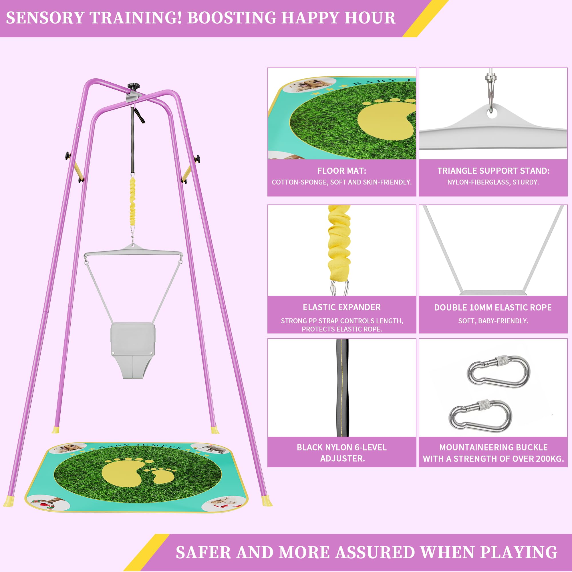YIsintruan - The Original Baby Exerciser with Super Stand for Active Babies That Love to Jump and Have Fun (Standard, Purple)