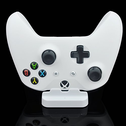 Xbox One Controller Charger, Joso Rechargeable Docking Station Charge Dock with with 2 x 300mAh Battery Packs for Microsoft Xbox One, Xbox One S, Xbox One X, Xbox One Elite Controller β White