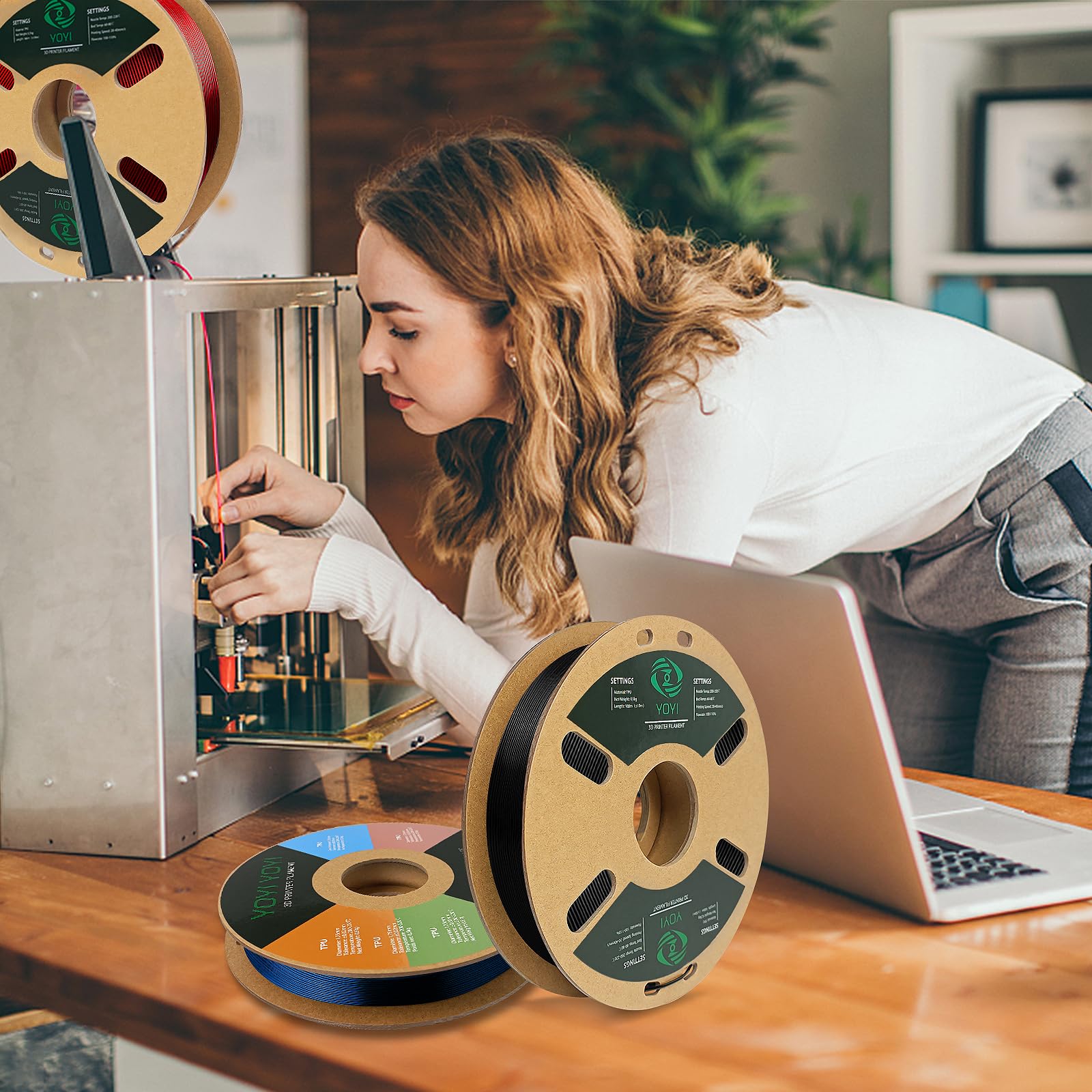 YOYI YOYI Silk PLA 3D Printer Filament, Shiny Silk PLA Filament 1.75 mm, Dimensional Accuracy +/- 0.02 mm, 1kg Cardboard Spool (2.2lbs), Fit Most FDM Printerā¦