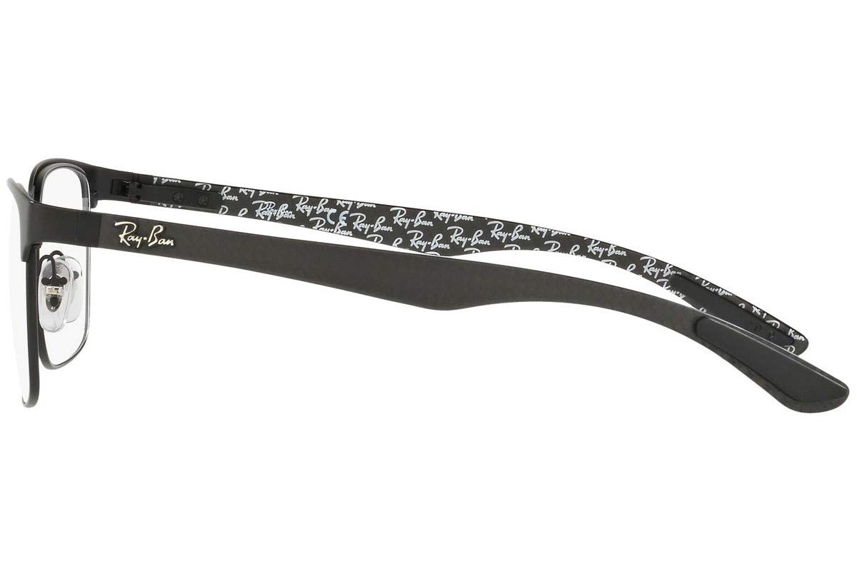 Ray-Ban RX8416 Square Prescription Eyeglass Frames, Matte Black/Demo Lens, 55 mm