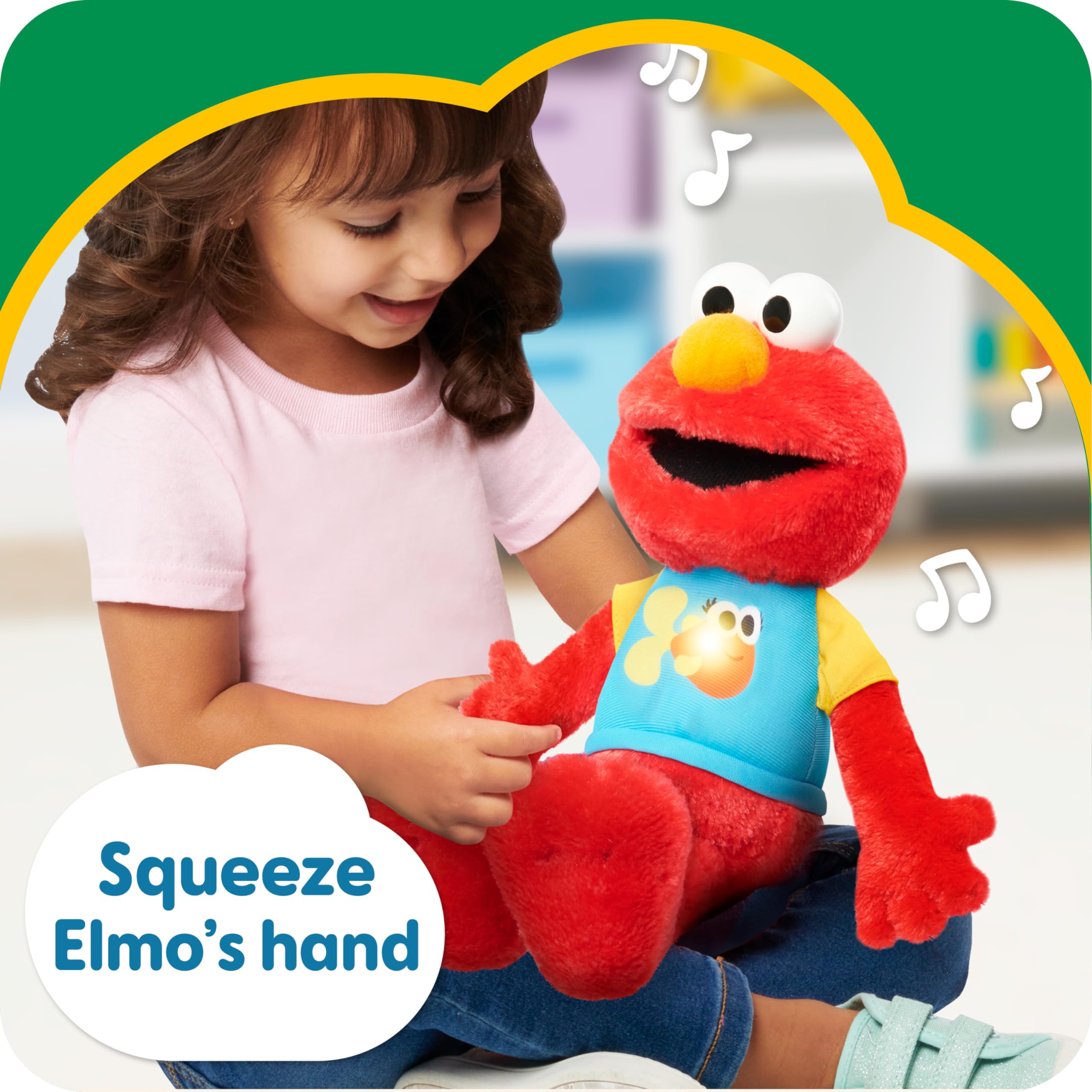 SESAME STREET 13-inch Sing-Along Plush Elmo with Lights and Sounds, Super-Soft and Huggable, Kids Toys for Ages 18 Month by Just Play