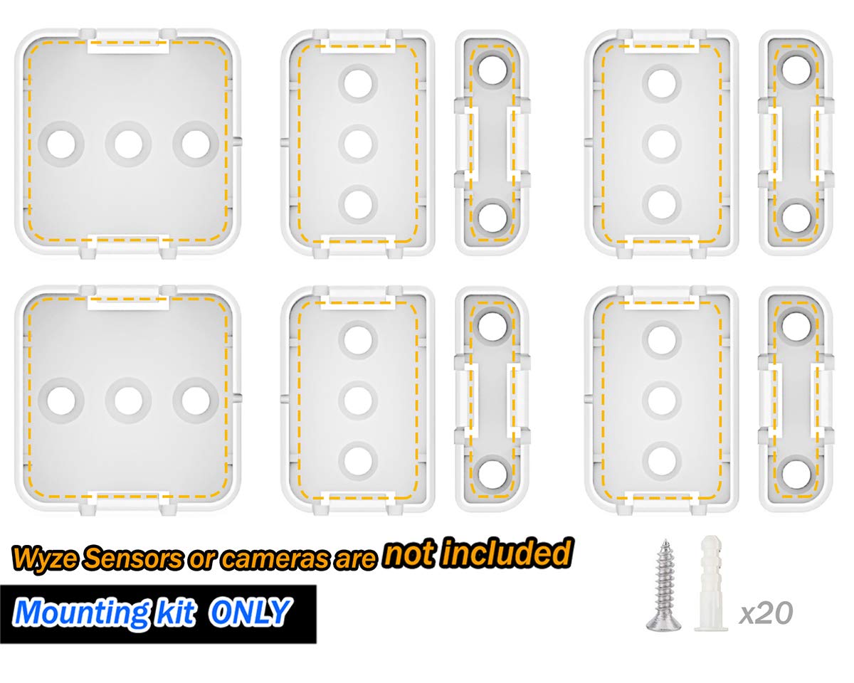Wyze Sensor Mounting Bracket for Old Version 1st Gen,Semi-Permanent Mount Solution for Sense Starter Kit,Specific Holder for Wyze Motion Sensor and Contact Sensors, Sensors are Not Included (2-Pack)