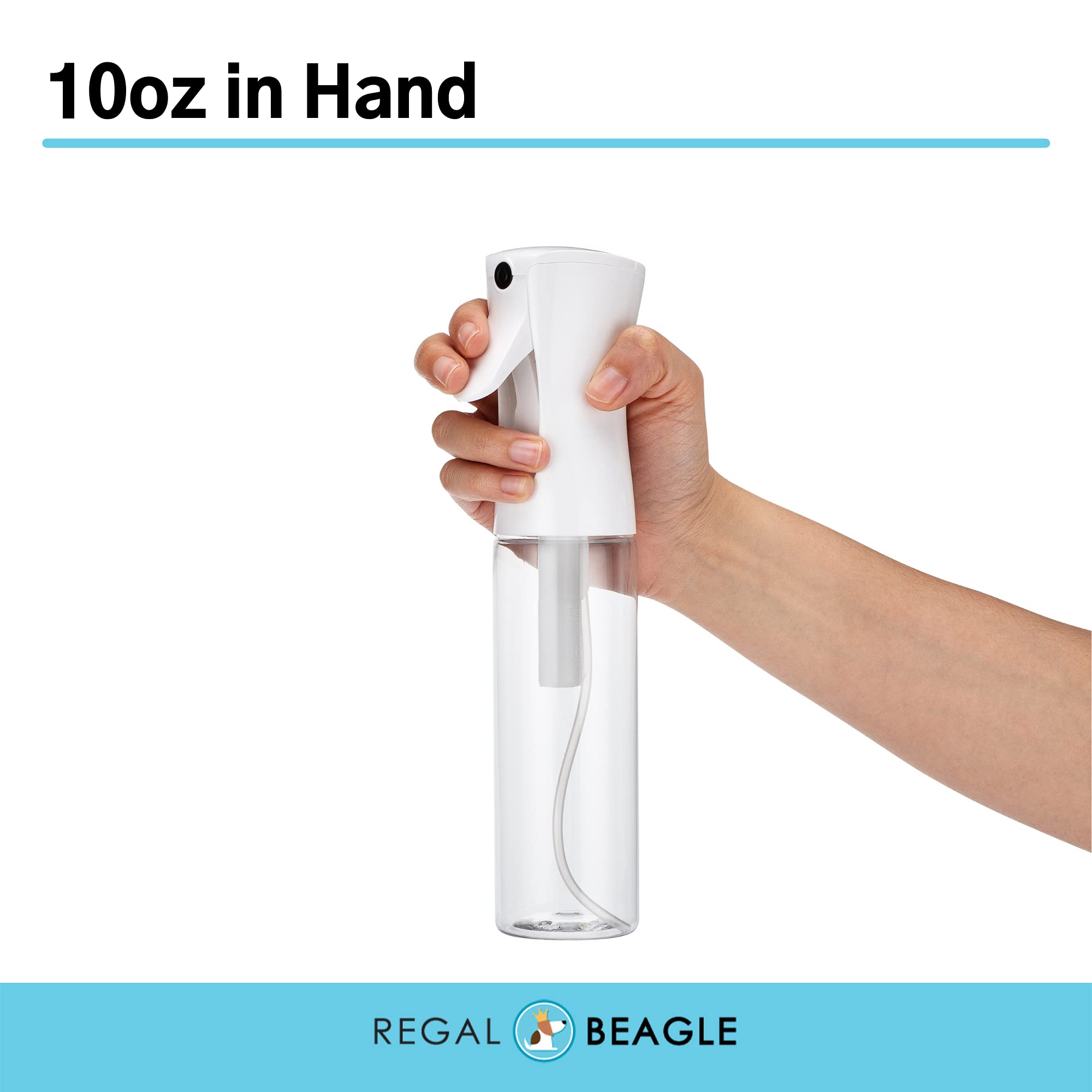 The Bucko Regal Beagle Fine Mist Sprayers (24 oz, 3-pack, white sprayer, clear bottle)