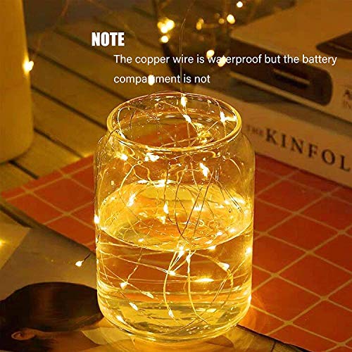 YJFWAL 12 Pack 30 LED Fairy String Lights with Timer function, Waterproof Fairy Lights Wire Lights,Battery Operated Firefly Lights(AAA Batteries Included),for Patio,Garden,Wedding Decor (Warm White)