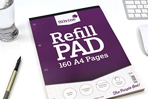 Silvine Refill Pad Headbound Perforated Punched Graph 2/10/20mm 75gsm A4 Ref A4RPG [Pack of 6]