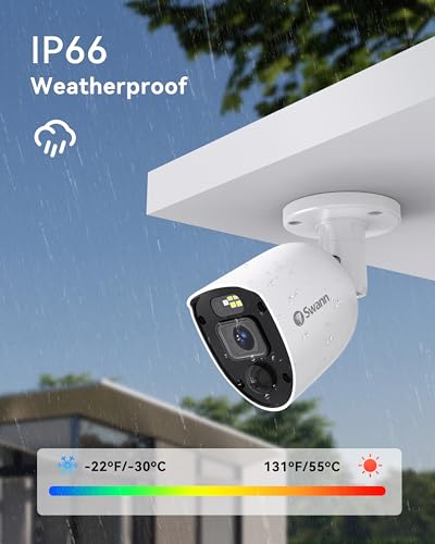 Swann Home DVR Security Camera System with 1TB HDD,8 Channel 8 Camera,1080p Video,Indoor or Outdoor Wired Surveillance CCTV,Color Night Vision,Heat Motion Detection,LED Lights,846808