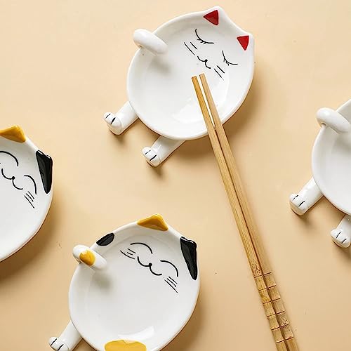 YFQHDD 1pc Chopsticks Stand Ceramic Spoon Shelf Cartoon Pot Cover Holder for Restaurant Home Bar Kitchen (Color : E)