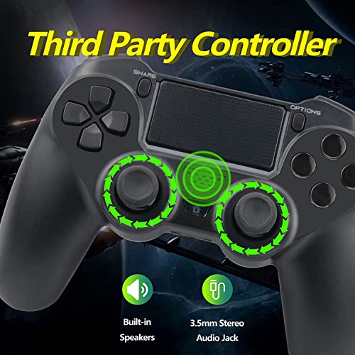 YsoKK Wireless Controller Compatible with PS4/Slim/Pro with Dual Vibration/6-Axis Motion Sensor/Audio Function(Black)