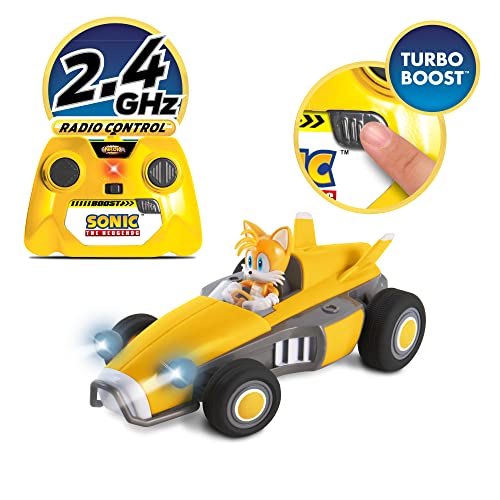 Sonic Racing RC: Tails The Fox - NKOK (603), 2.4GHz Remote Controlled Car with Turbo Boost, Officially Licensed Sega Sonic The Hedgehog, Battery Powered, Ages 6+