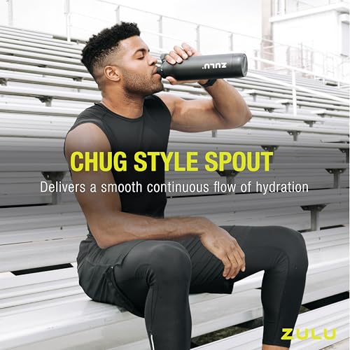 ZULU Ace Vacuum Insulated Stainless Steel Water Bottle with Leak-Proof Locking Lid and Removable Base, 24oz Bottle