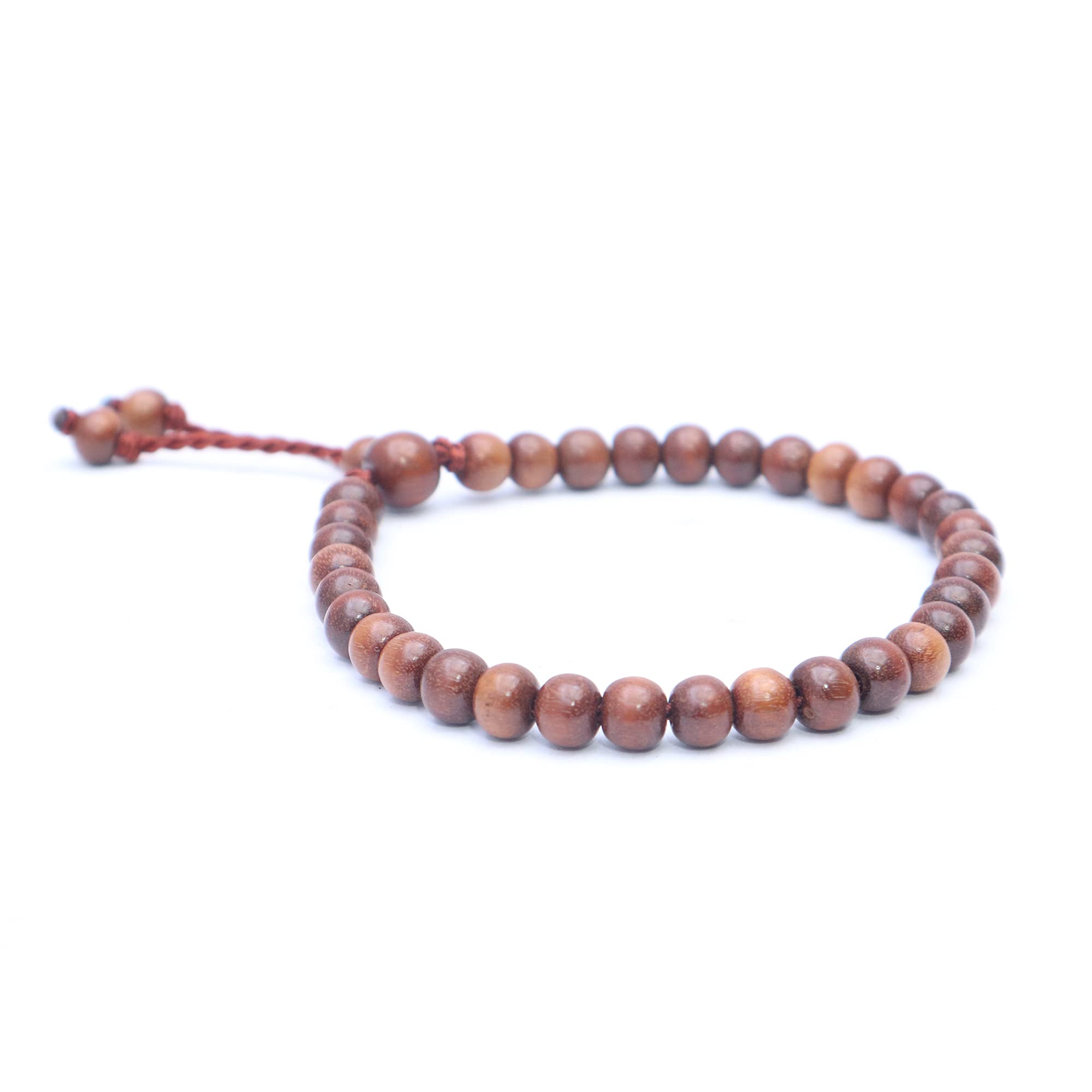 Set of 3 Hand-Made Exotic Tamarind, Ironwood and Sandalwood Tree Tasbih Bracelets 33-Beads