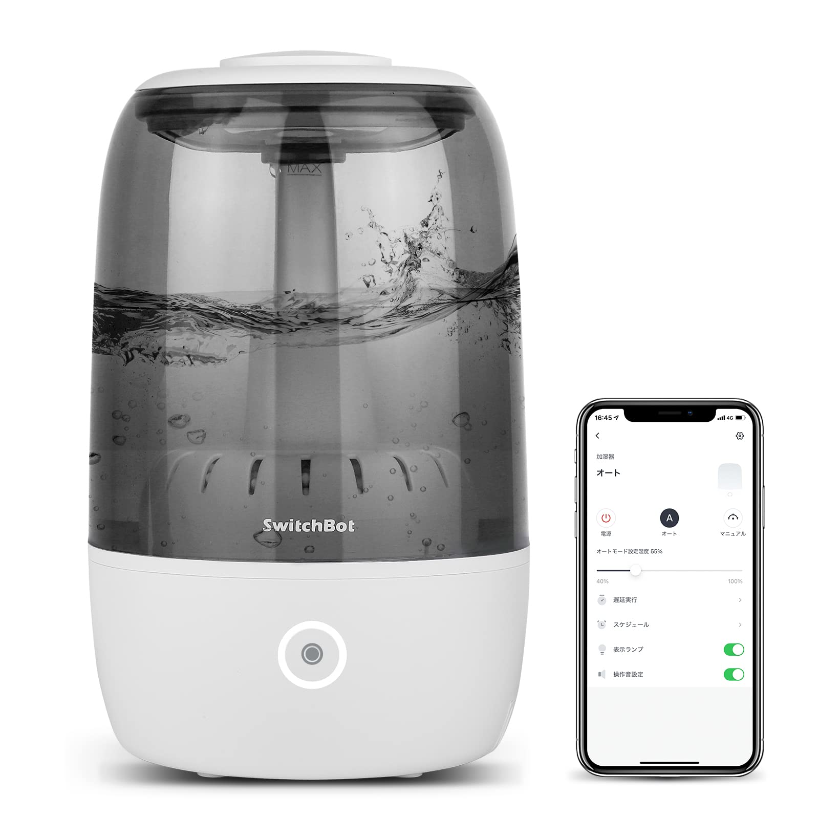 SwitchBot Wi-Fi Smart Ultrasonic Humidifier, Large 3.5L Cool Mist for Bedroom, Top-fill Design, Essential Oil Diffuser (Compatible with Alexa, Google Home, IFTTT)