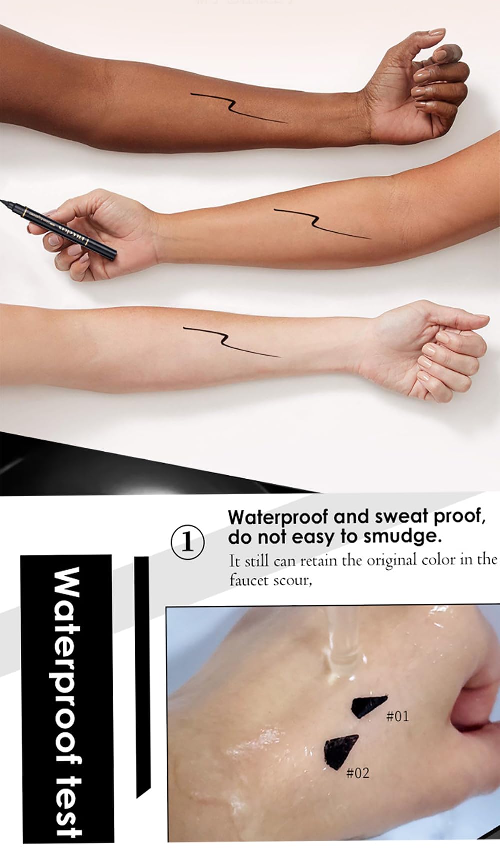 TUKEFEV Eyeliner Stamp 2 Pack Eyeline Black Pencil Eye Liner Impermeable Waterproof Smudge Proof Eyeliner Liquid for Women