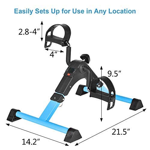 Under Desk Bike Pedal Exerciser, Foldable Mini Exercise Bike, Peddler Exerciser for Arms and Legs