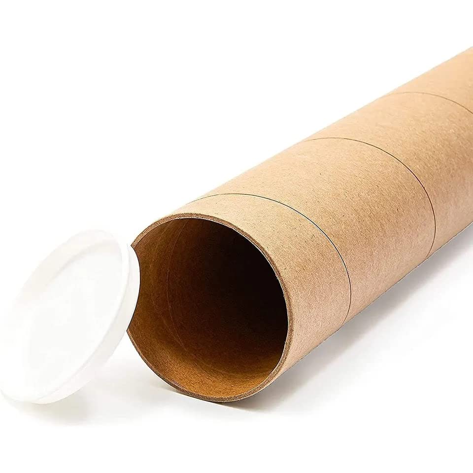 supplyhut 50 - 2" x 20" Round Cardboard Shipping Mailing Tube Tubes With End Caps