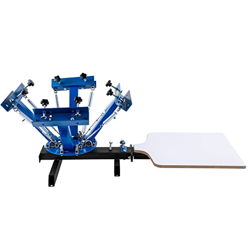 VEVOR Screen Printing Machine, 4 Color 1 Station Screen Printing Press, 21.7 x 17.7 inch Silk Screen Printing DIY T-Shirts Removable Pallet