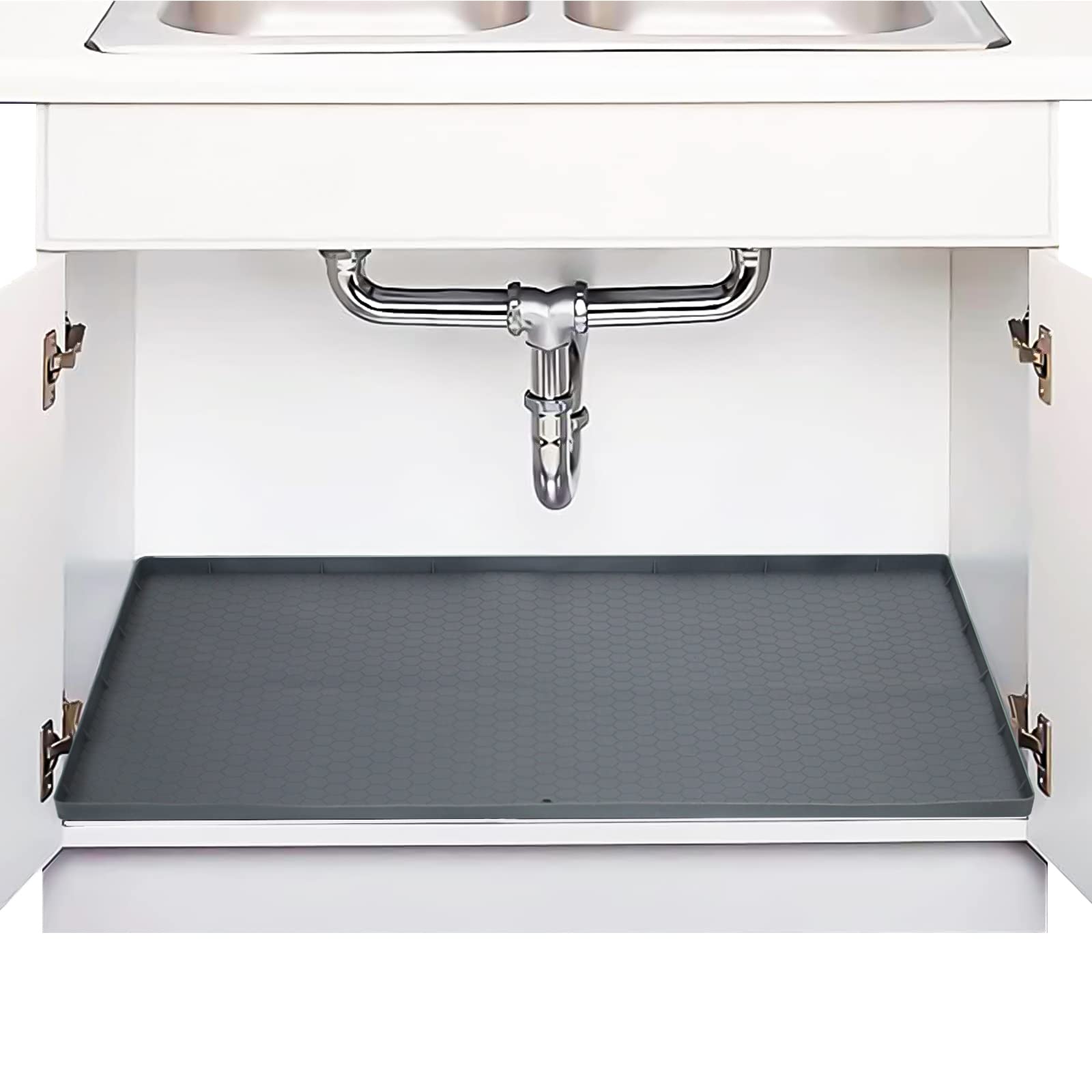 Under Sink Organizers with Drain Hole - Silicone Mat - Perfect for Kitchen and Bathroom Organization and Storage