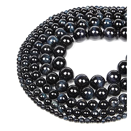 YU Natural Stone Beads Navy Tiger Eye Stone Loose Beads for Jewelry Making Needlework DIY Bracelet Strand 4-12 MM T715 (Color : H7202, Item Diameter : 4mm About 92 pcs)
