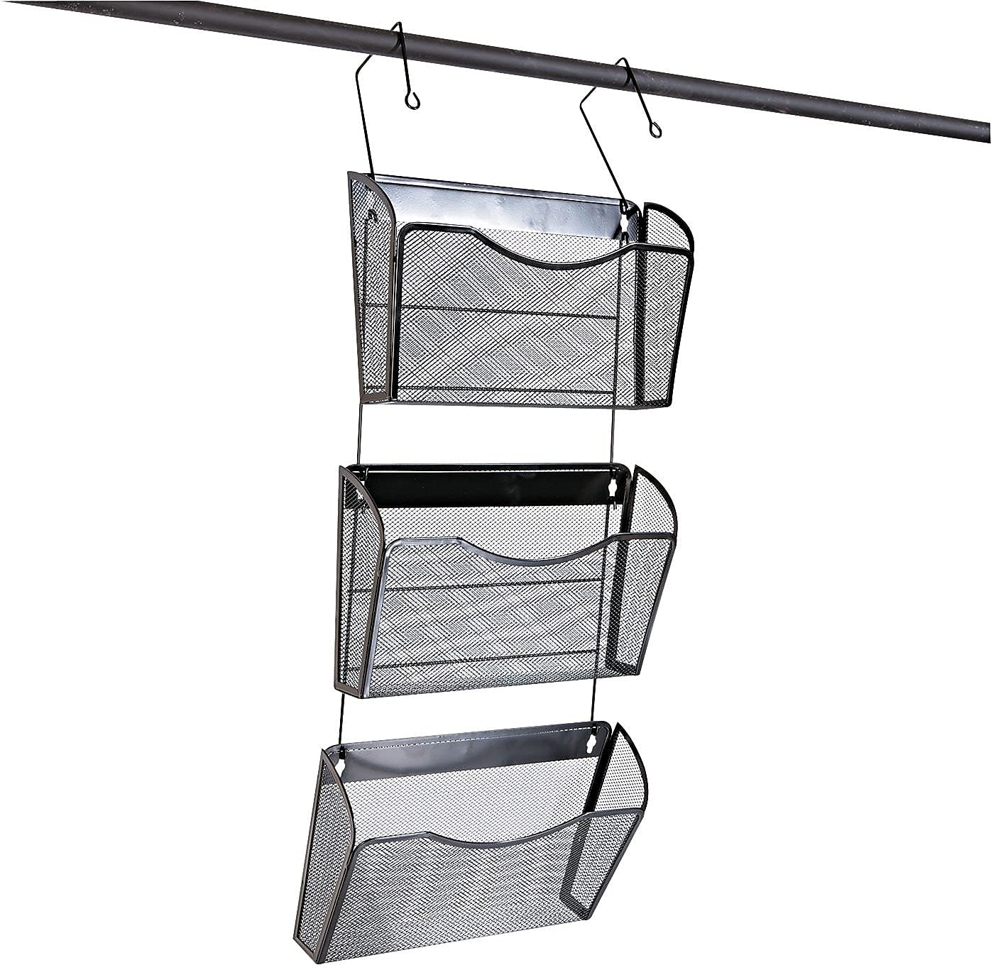 Universal 20011 Mesh Three-Pack Wall Files with Hanger, Letter, Black