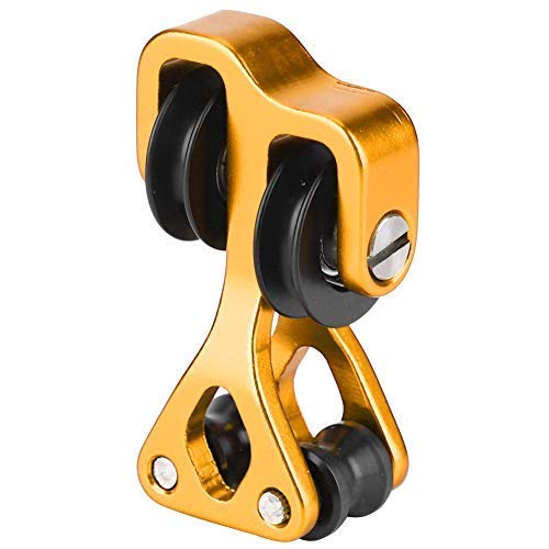Zer one Archery Roller Guide Cable Slide, Compound Bow Splitter Roller Glide Shooting Hunting Aluminium Alloy Archery Glide Separator(Yellow)
