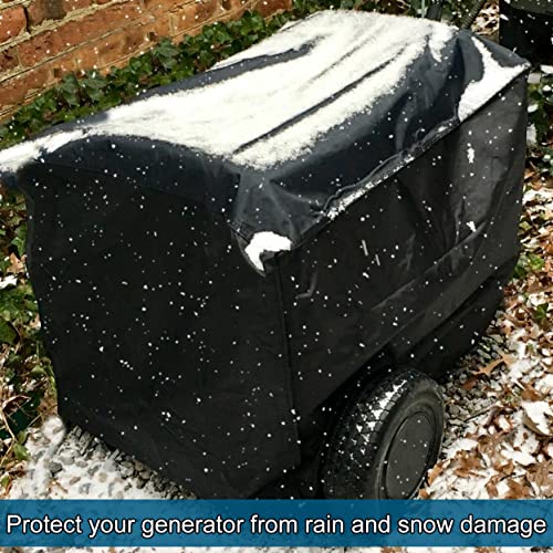 WOMACO Generator Covers Waterproof Dustproof Heavy Duty Universal Durable Portable Outdoor Generator Cover Protector for 2200-5000 Watt Generators (38”L x 28”W x 30”H, Black)