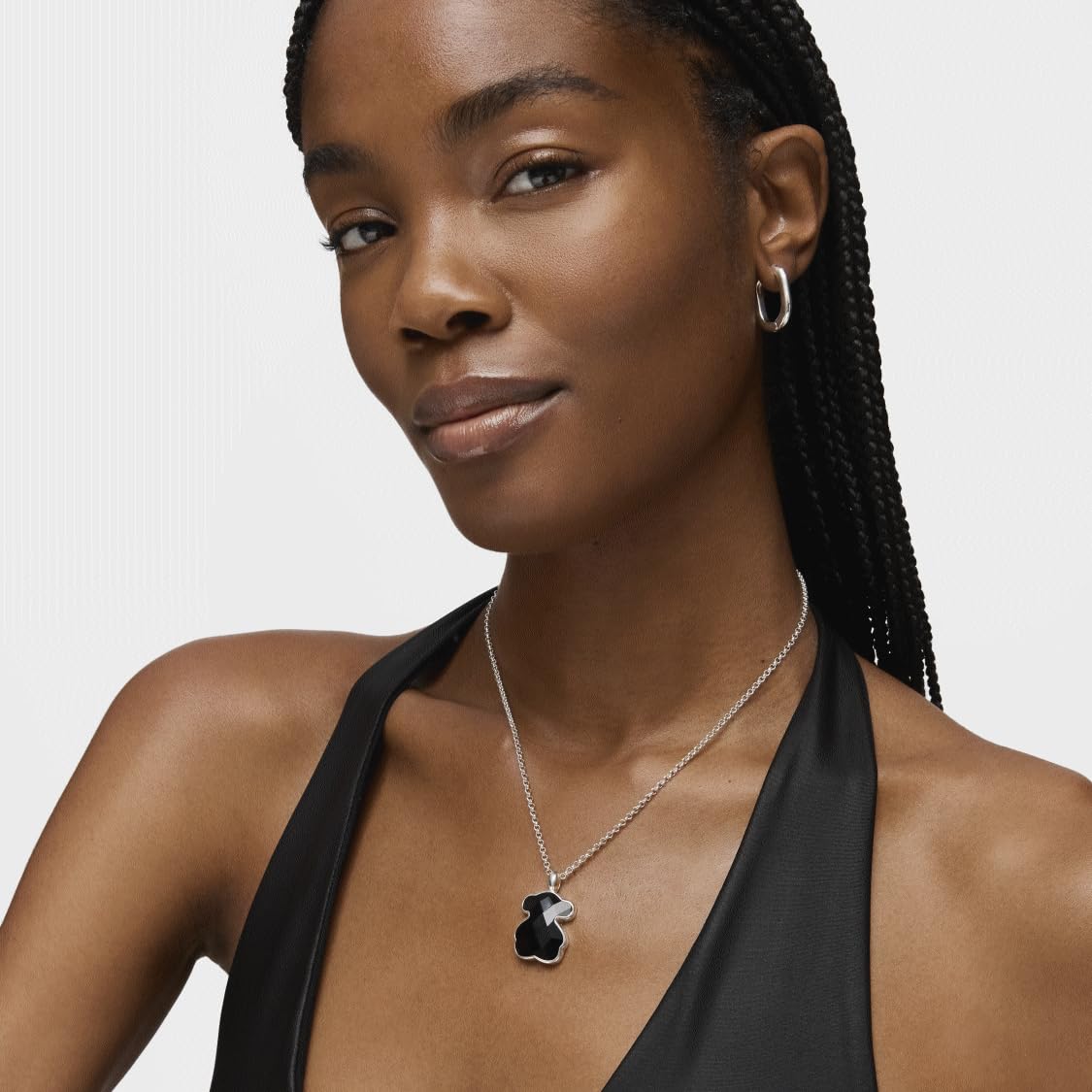 TOUS Color Pendant in Sterling Silver and Onyx.