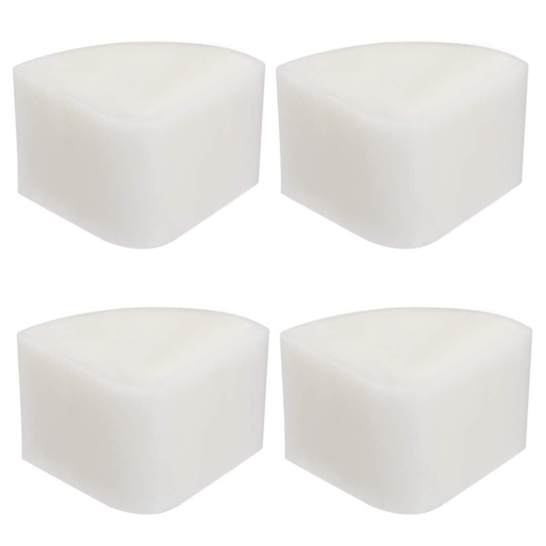 uxcell Corner Guards Edge Protector Furniture Table Corner Protectors Adhesive Soft Silicone White 34x34x29mm, 4 Pcs