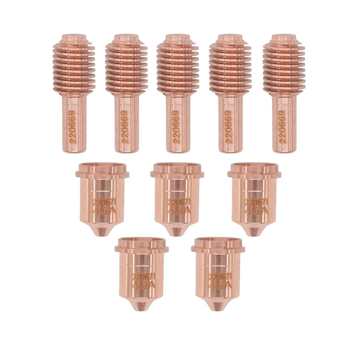 XtremeAmazing Aftermarket 5 Pcs Plasma Nozzle 220671 + Plasma Electrode Replace 220669
