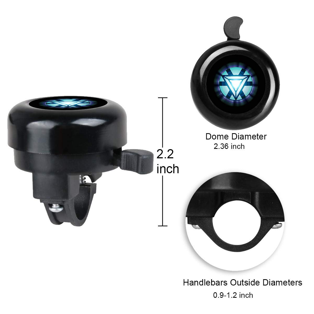 Surmoler Classic Aluminum Bike Bell, Clear Loud Bicycle Bell, Bike Accessory for Adults Kids, Right Hand (Cool Pattern)…